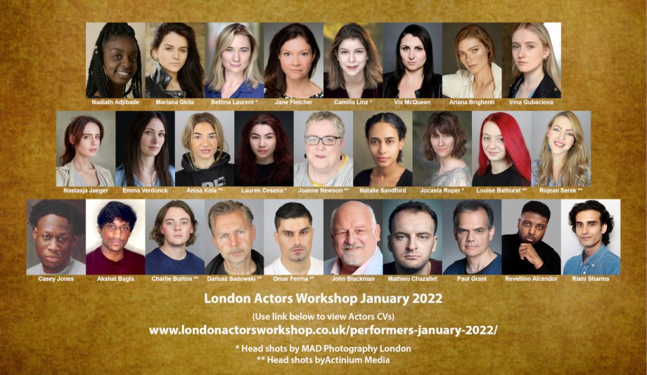 Check out the CVs of the talented actors in the January 2022 workshop ...